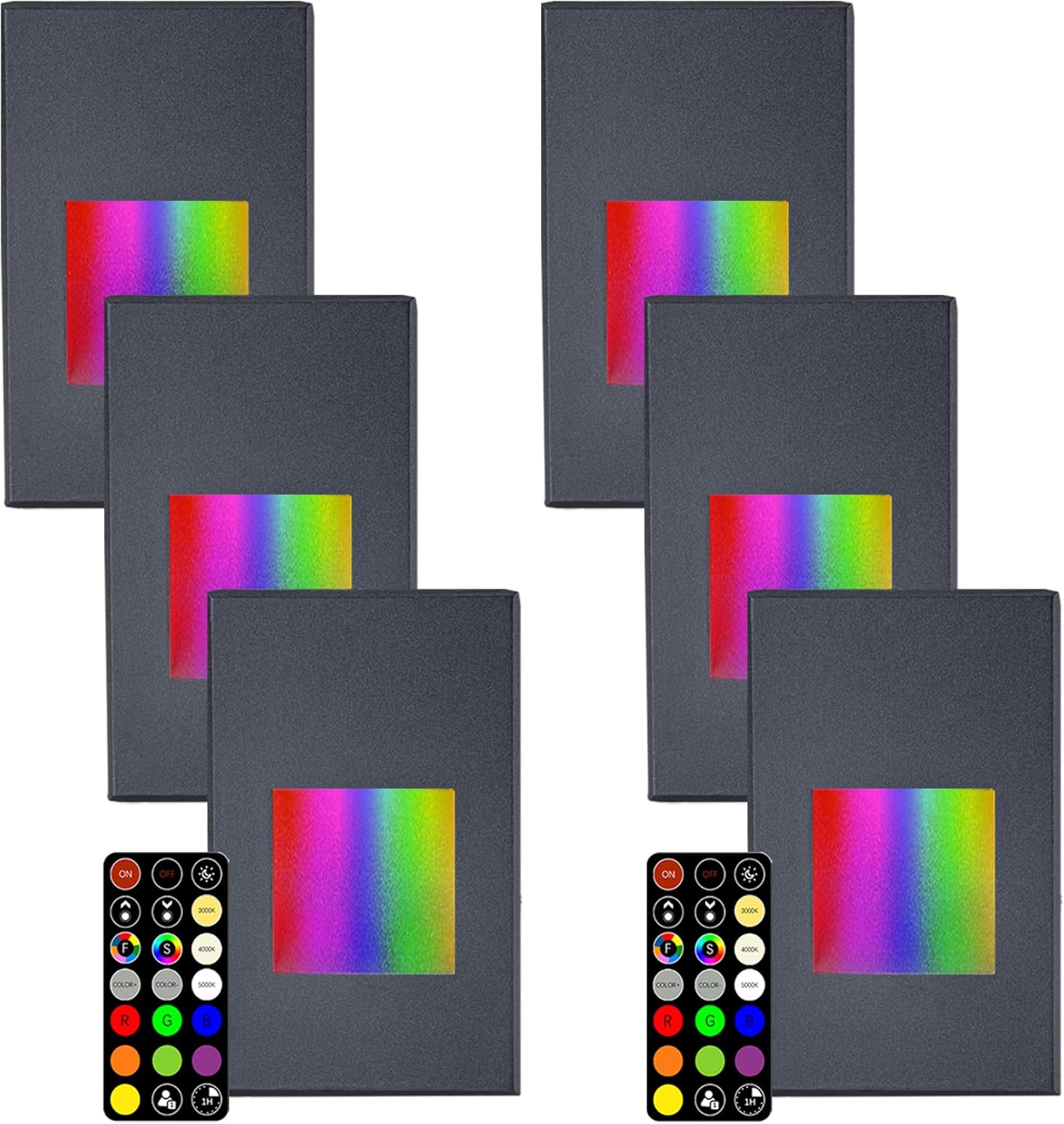 RGB Step Lights Indoor Outdoor LED, Color Changing Deck Stair Lights ...
